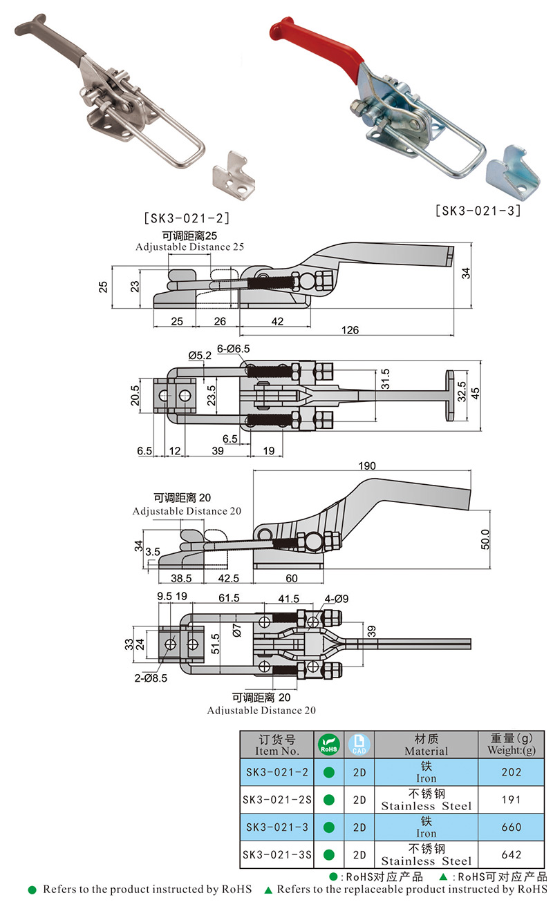 KUNLONG SK3-021-3 Adjustable Latch Compression Toggle Clamp - Buy ...