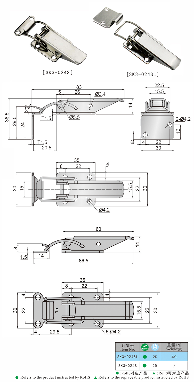 SK3-024 KUNLONG Compression Toggle Draw Latch - Buy latch, Draw Latch ...