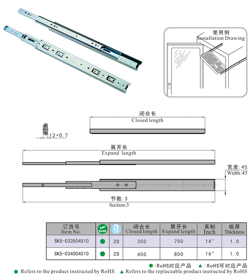 SK5-45 Width KUNLONG Metal Adjustable Cabinet Pocket Door Slides - Buy Slides drawer, Heavy Duty ...